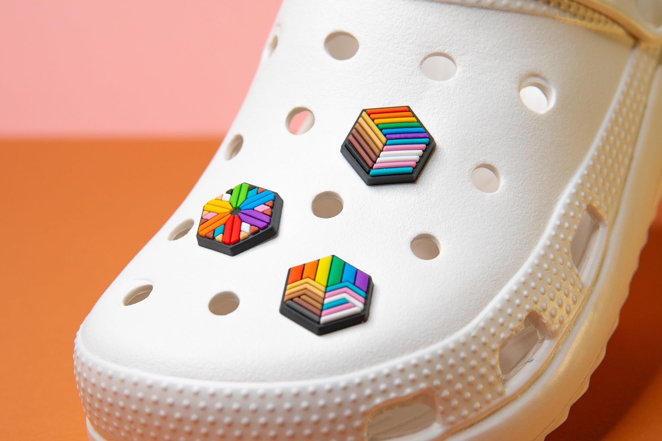 Inclusive Rainbow Pride Crocs Shoe Charms | Proud Zebra