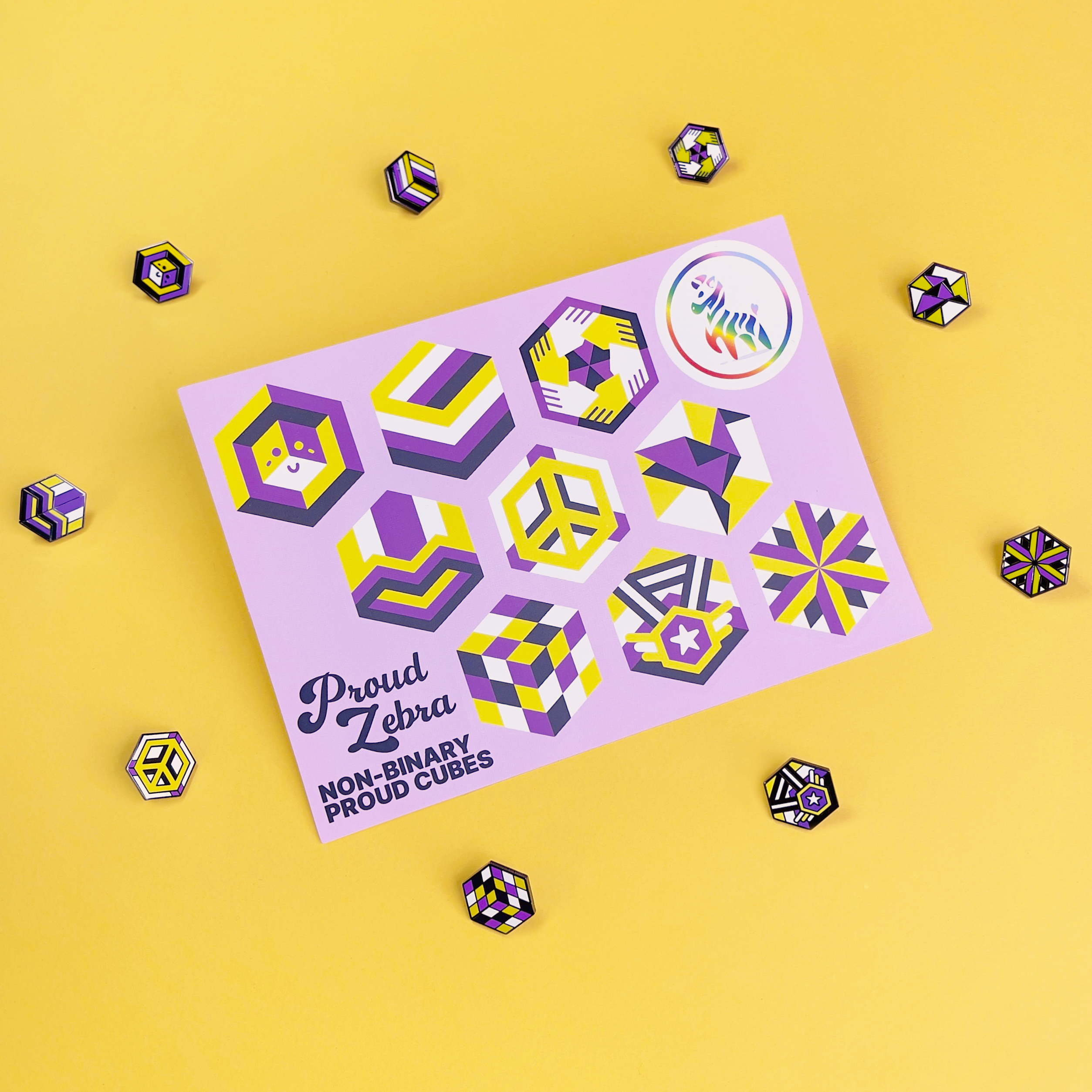 Non Binary Pride Sticker Sheet Proud Zebra 3583