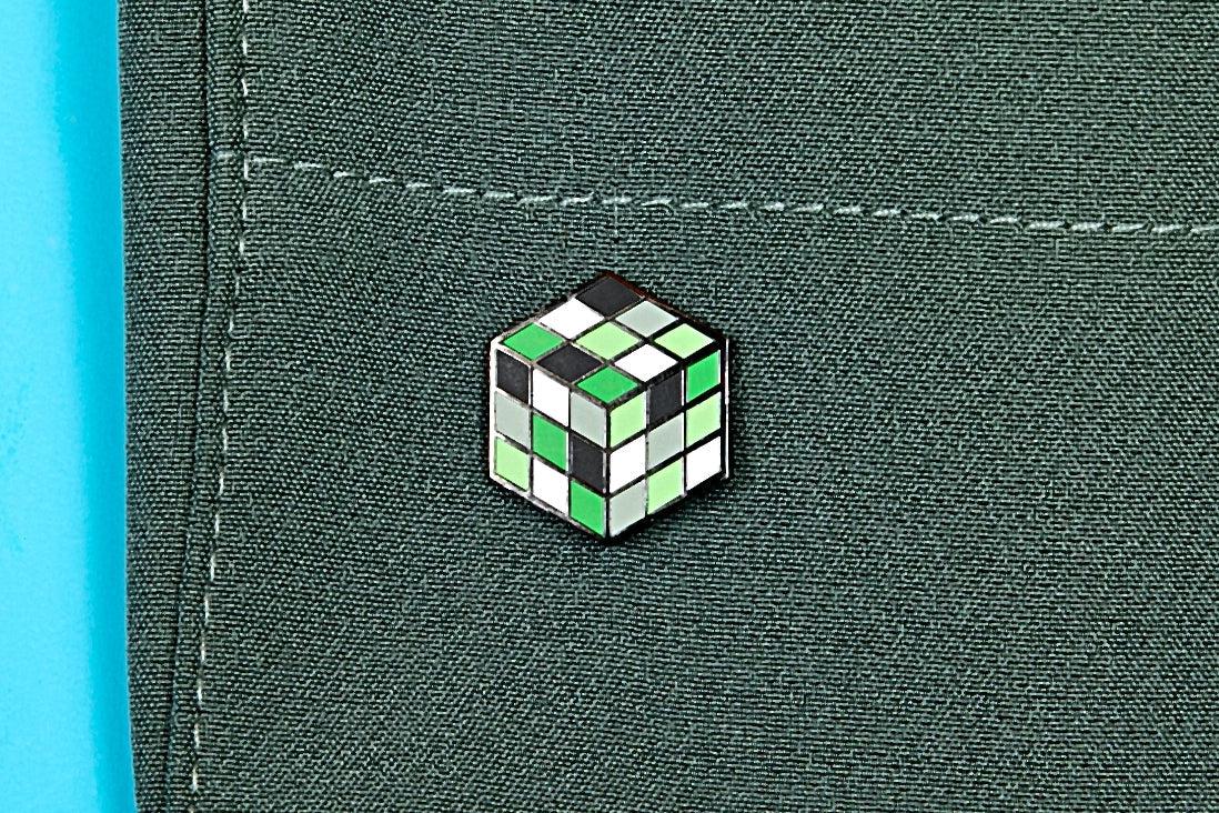 Aromantic Flag - Rubik's Cube Pin | Proud Zebra