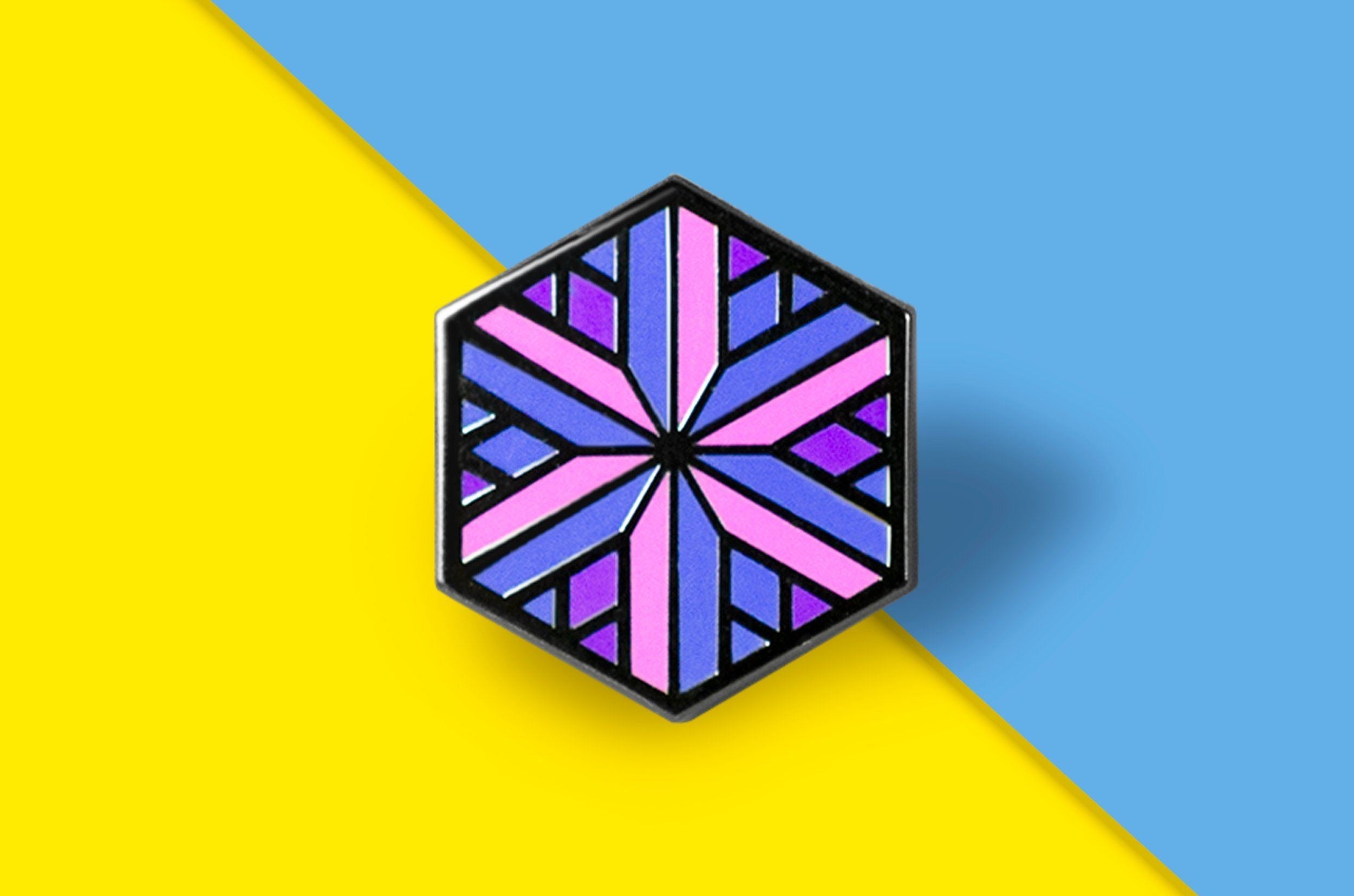 Bisexual Flag - Identity Cube Pin | Proud Zebra
