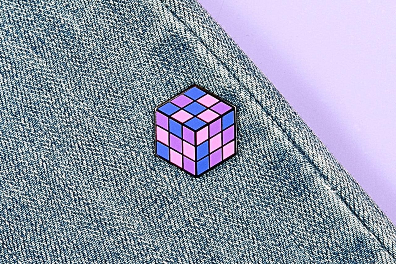 Bisexual Flag - Rubik's Cube Pin | Proud Zebra