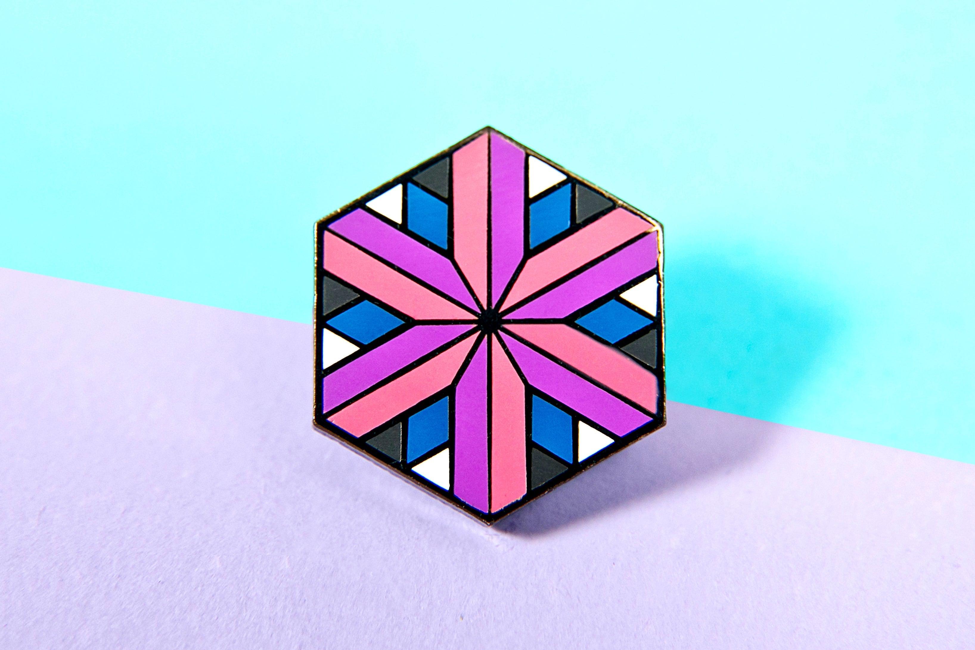 Genderfluid Flag - Identity Cube Pin | Proud Zebra