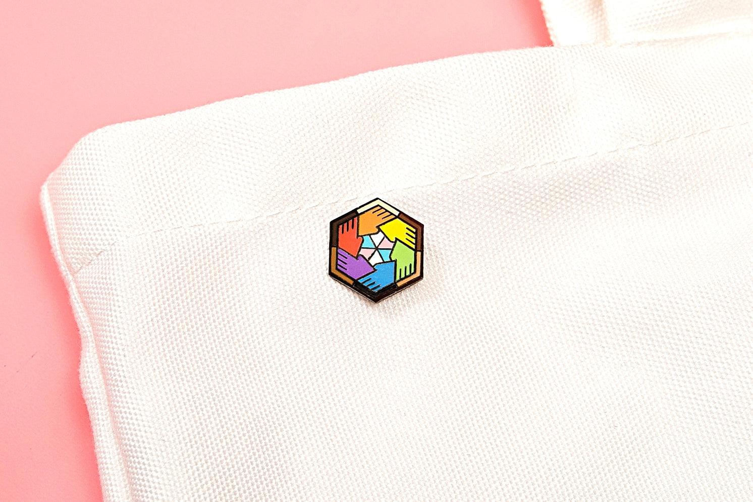 Inclusive Flag - Community Cube Pin | Proud Zebra