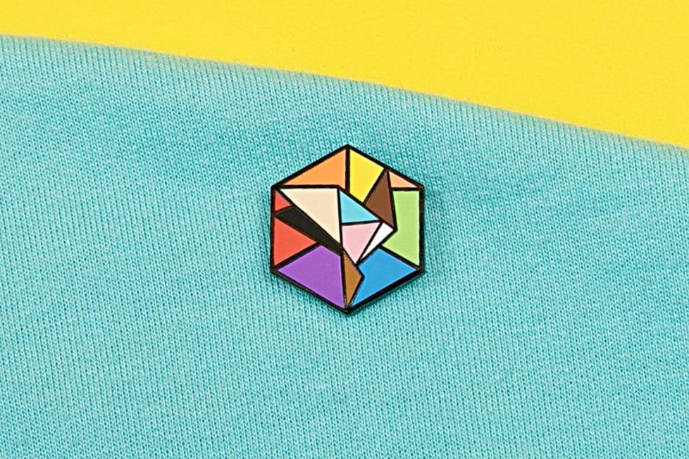 Inclusive Flag - Freedom Cube Pin | Proud Zebra