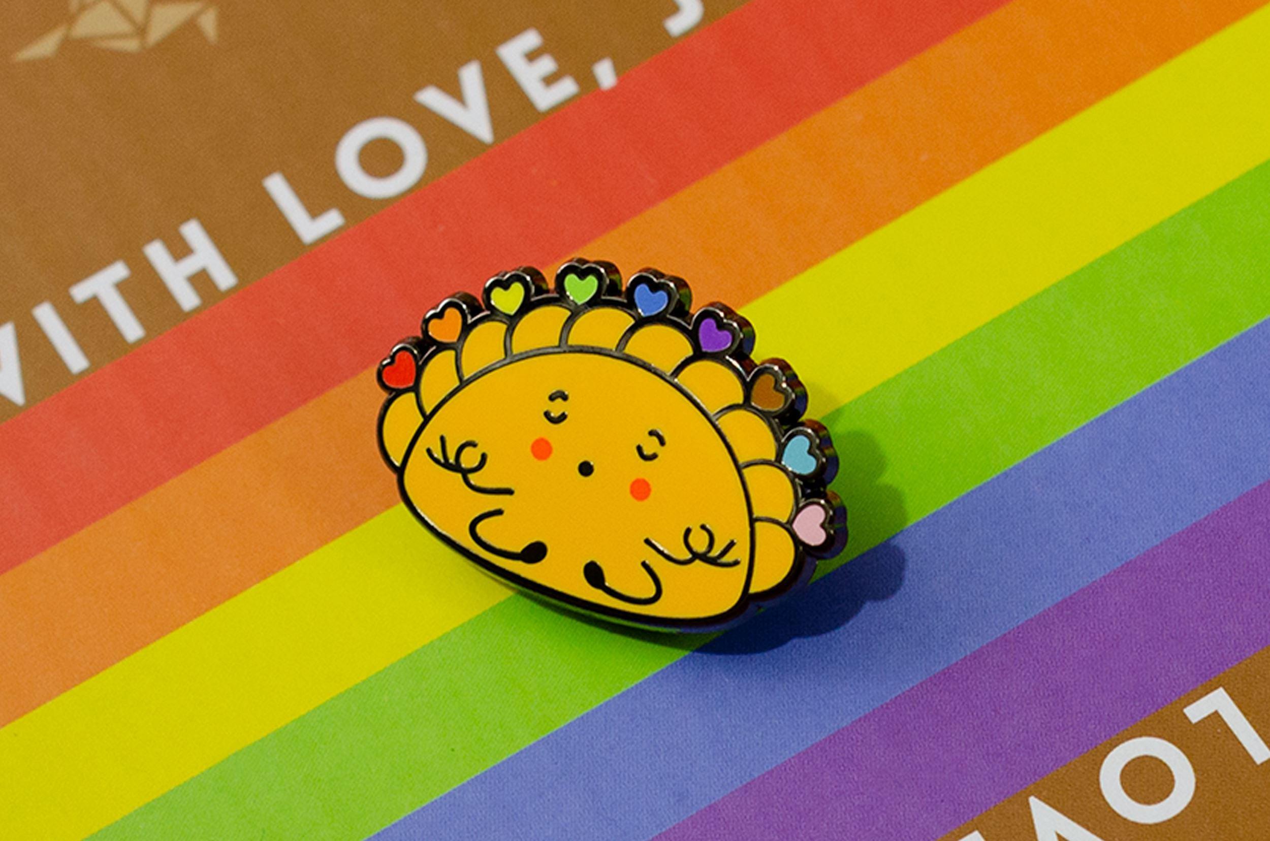 Meditating Love Curry Puff Pin | Proud Zebra
