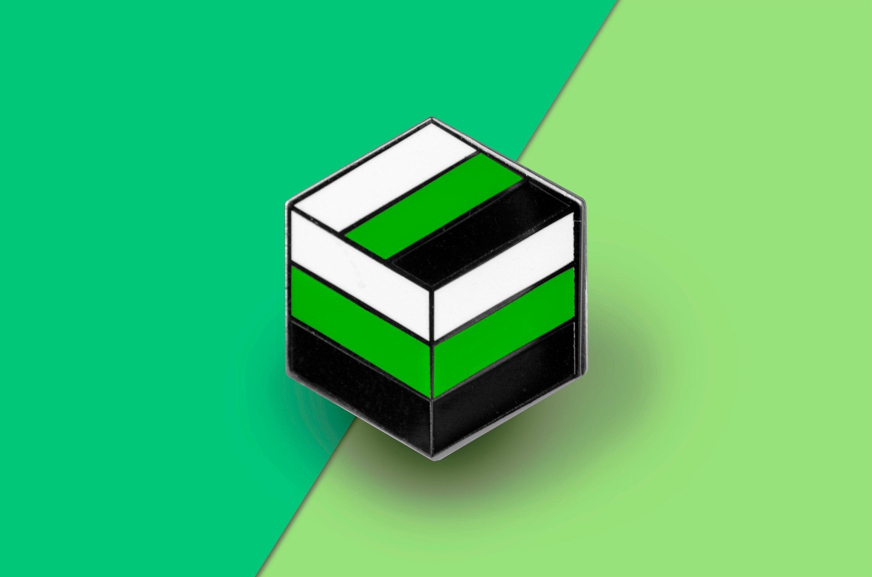 Neutrois Flag - Flag Cube Pin | Proud Zebra