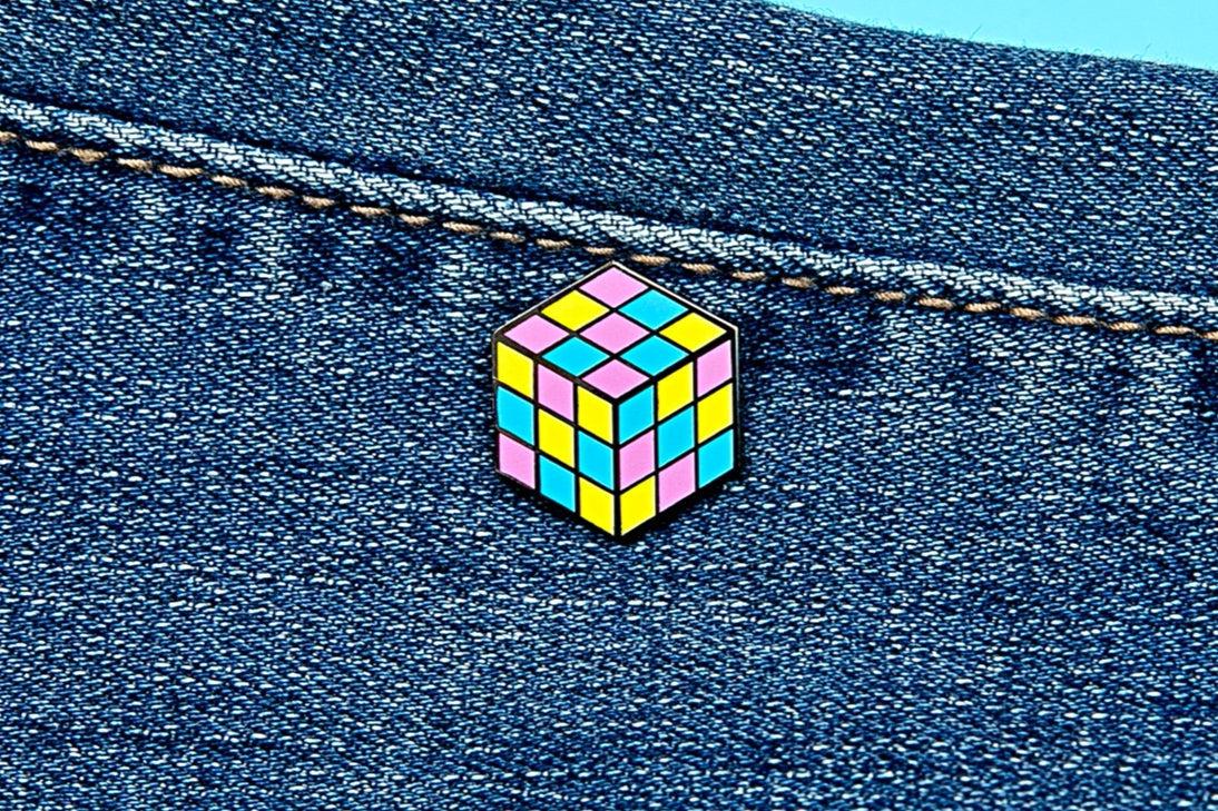 Pansexual Flag - Rubik's Cube Pin | Proud Zebra