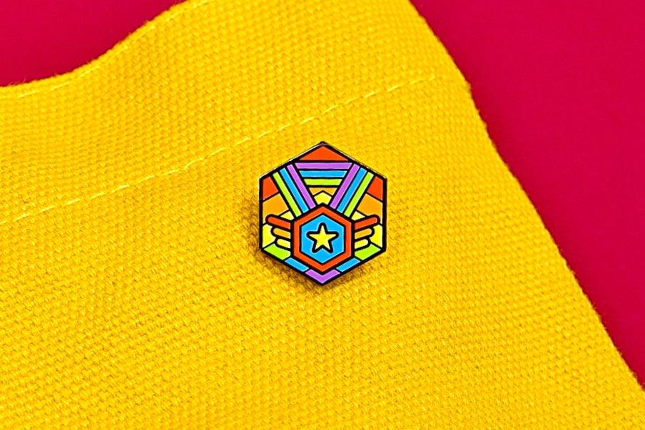 Rainbow Flag - Medal Cube Pin | Proud Zebra