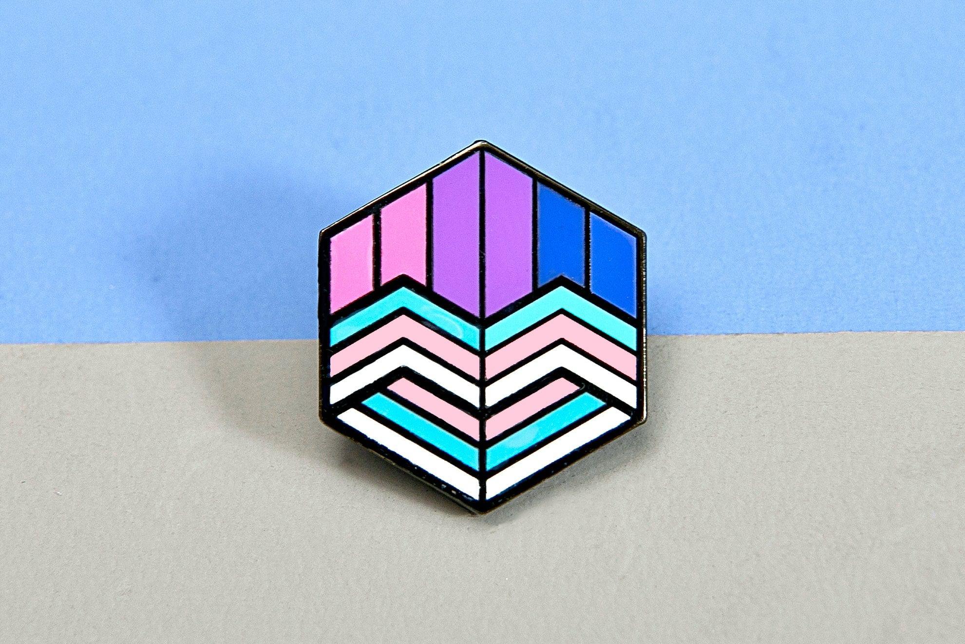 Trans Bisexual Pride - Love Cube Pin | Proud Zebra